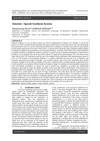 Tutorial Speech Synthesis System PDF