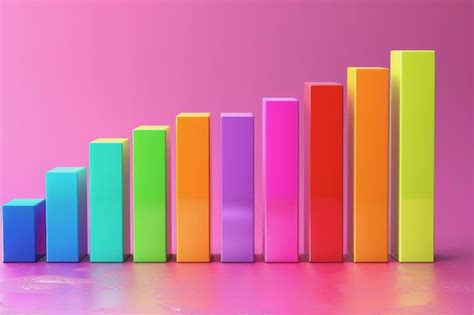 Bold And Colorful Bar Graph Minimalist Style Side View Clear And Vibrant Visual Representation