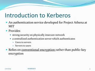 Kerberos An Authentication Application PPTX