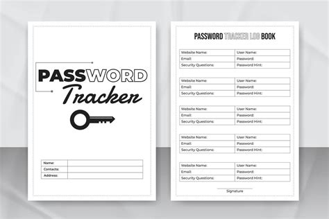 Password Tracker Logbook For KDP Interior Journal Website Security Information Log Book