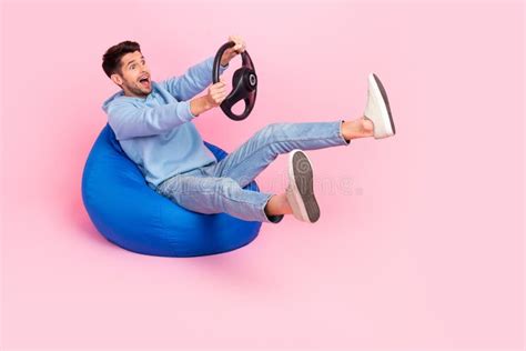 Photo Of Afraid Scared Man Impressed Speed New Car Fast Transport Raise