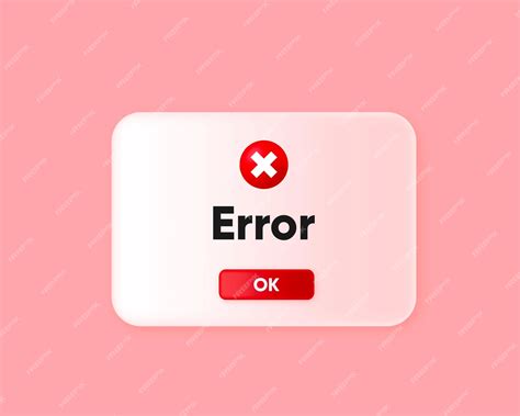 premium vector system error 3d window of operating error template for