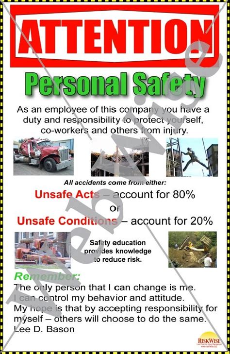 Personal Safety Poster Riskwise