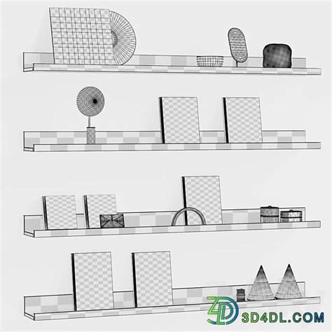 دانلود آبجکت Decorative Set 050 Bookshelf 3d Models مرجع دانلود آبجکت
