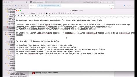 Xcodebuild Failed With Code 65 Unable To Launch Webdriveragent