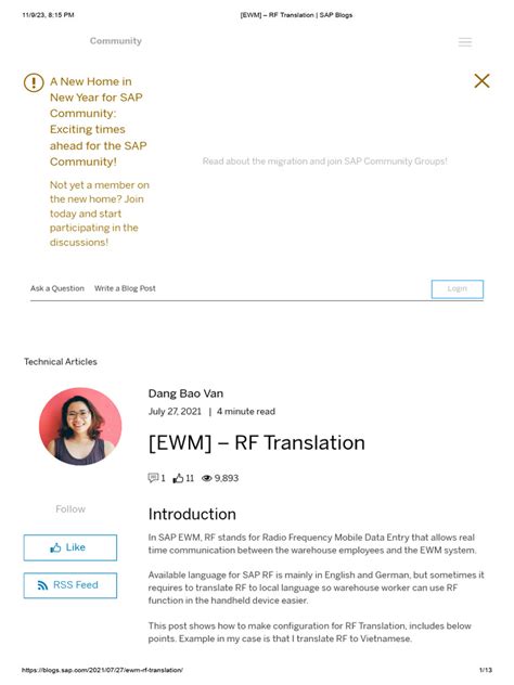 Ewm Rf Translation Sap Blogs Pdf Computing