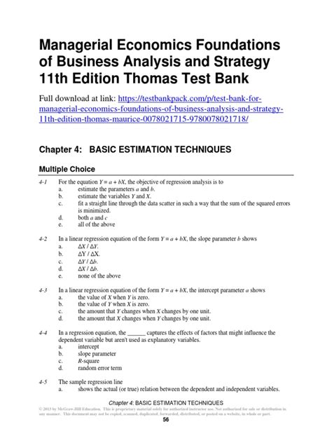 Managerial Economics Foundations Of Business Analysis And Strategy 11th Edition Thomas Test Bank