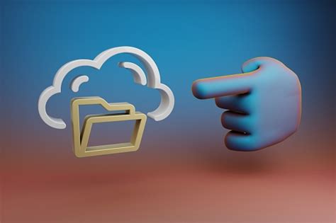 아름다운 삽화 추상 손 검지 손가락은 여러 가지 밝은 배경에 있는 클라우드 서버 저장소 기호 아이콘을 가리킵니다 3d 렌더링 그림입니다 디자인을 위한 배경 패턴입니다 0명에