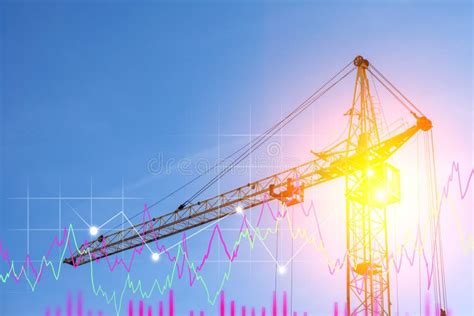 Construction Crane Working On Building Site Infographics Charts