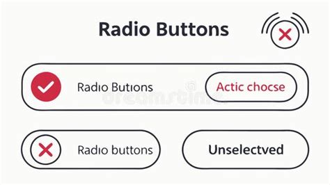 Radio Buttons Set Ui Component Illustrations Vector Design Generative Ai Stock Vector