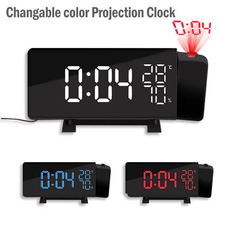Roterende Projectie Digitale LED Klok Temperatuur Vicedeal