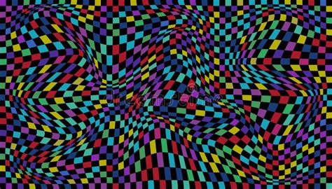 Checkered Background With Distorted Squares Stock Vector Illustration Of Trippy Rectangle