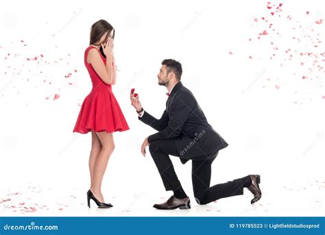 Man Proposing To His Girlfriend At Restaurant Royalty Free Stock Image