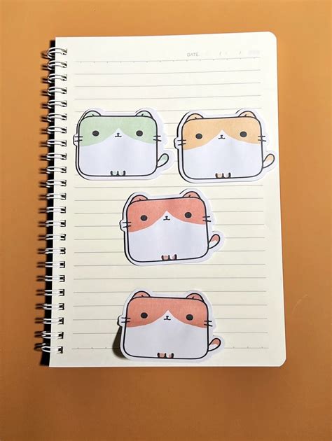 1pack Cartoon Cat Pattern Sticky Note Cute Multi Purpose Easy To Post