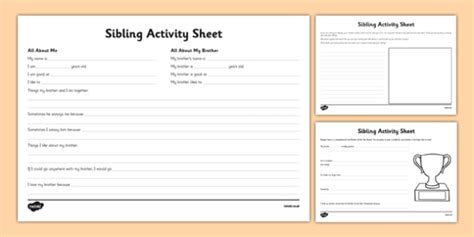 Siblings Worksheet Worksheet Worksheet Teacher Made