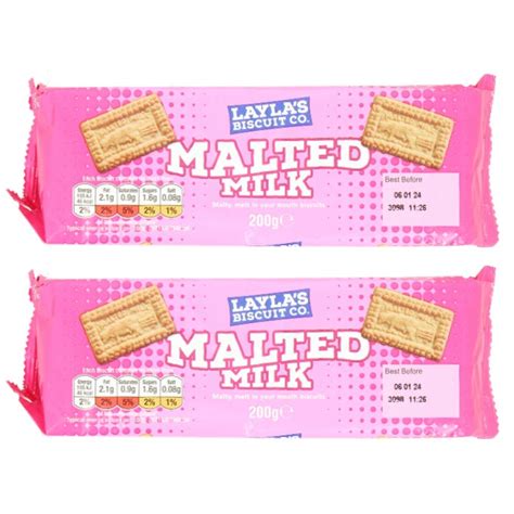 Laylas Malted Milk Biscuits 200g