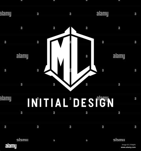 Ml Logo Initial With Shield Shape Design Style Vector Graphic Stock Vector Image And Art Alamy
