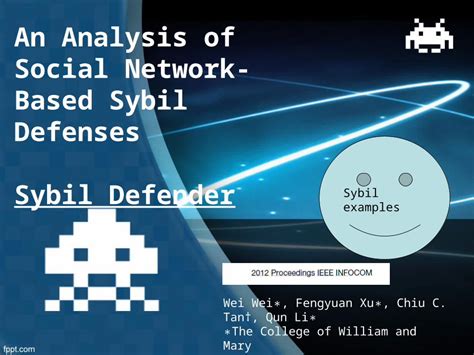 Pptx An Analysis Of Social Network Based Sybil Defenses Sybil Defender Sybil Examples Wei Wei
