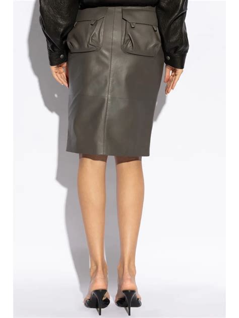 Saint Laurent Falda Lápiz Gris Farfetch Mx