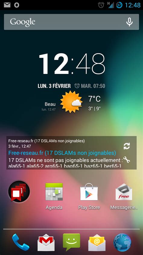 5 Outils Widget Android Free Reseau Fr Etat Du Réseau Free Adsl Vdsl Et Fibre Optique Ftth