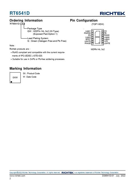 rt6541d high efficiency single synchronous buck pwm controller richtek