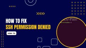 How To Fix Error Permission Denied Publickey Codeless