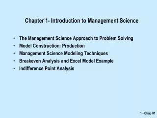PPT - Chapter 1- Introduction to Management Science PowerPoint Presentation - ID:1650590