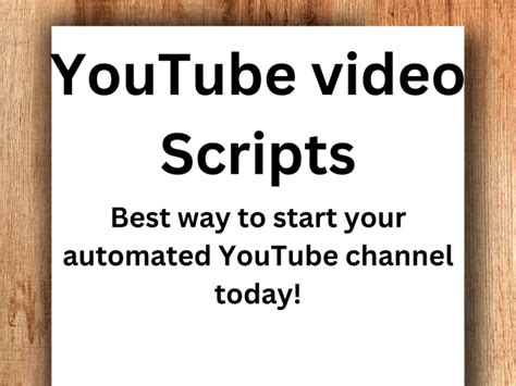 Youtube Video Scripts For Your Videos Great For Youtube