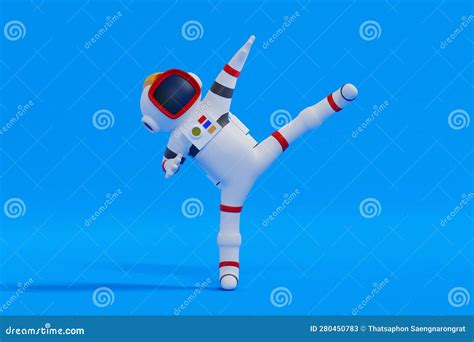 Astronaut Dap Or Dapping Dance Science Technology Space Adventure Discovery 3d Rendering Stock