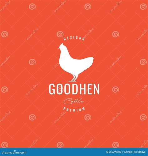 Fat White Hen Poultry Logo Design Stock Vector Illustration Of Meat