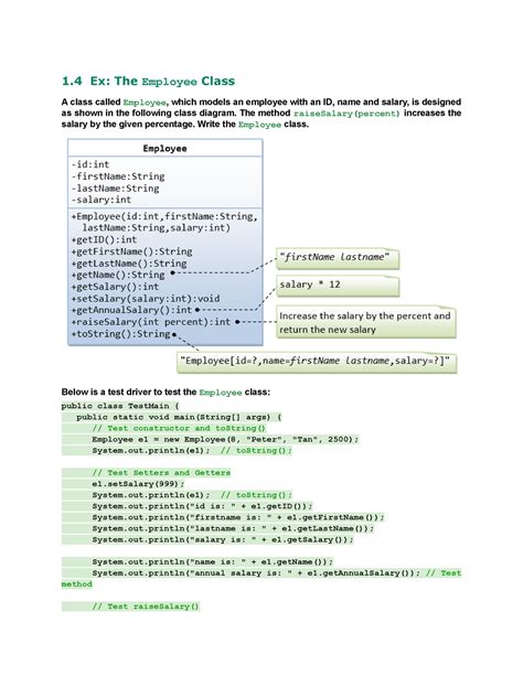 java programming tutorial 18 1 ex the employee class a class called
