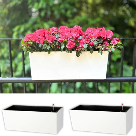 Lalagreen Rail Planter For Balcony Outdoor 2 Pack 20 Inch Large