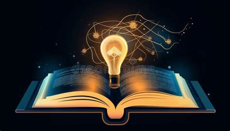 Book And Lightbulb Icon Glowing Together Symbolizing The Enlightening