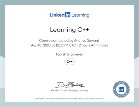 Ananya Sawant On Linkedin Certificate Of Completion