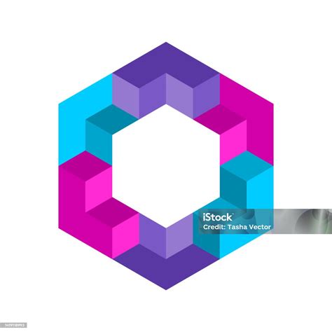 3d 요소로 만든 화려한 육각형 모양 블록체인에 대한 스톡 벡터 아트 및 기타 이미지 블록체인 로고 육각형 Istock