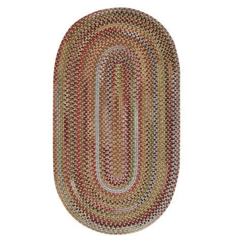 Capel American Heritage Braided Oval Area Rug 5 X 8 Olive Tan