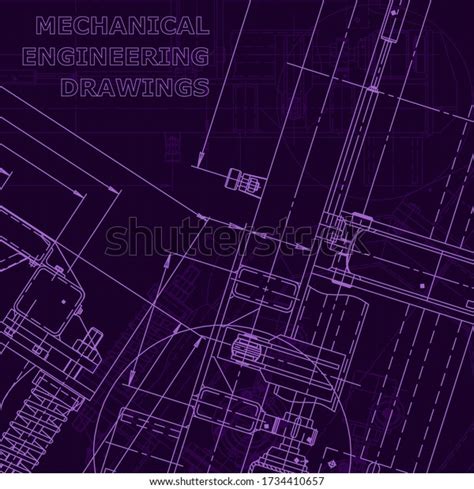Blueprint Scheme Plan Sketch Technical Illustrations Stock Vector Royalty Free 1734410657