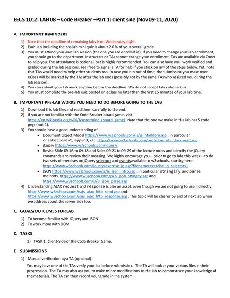 Lab08 Information Technology Eecs 1012 Lab 08 Code Breaker Part 1 Client Side Nov 09 11