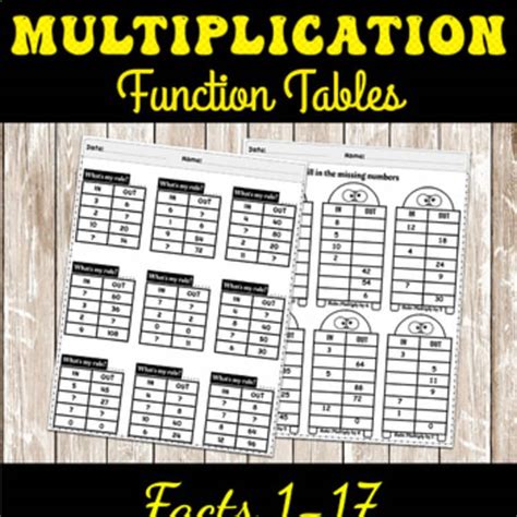 Multiplication Function Tables Input Output Tables With Word Problems