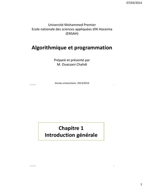 Algorithmique Et Programmation