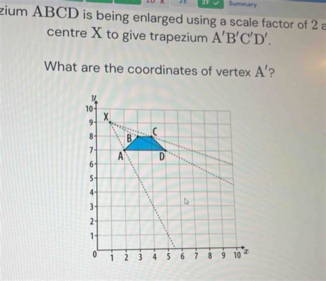 solved ze 2f summary zium abcd is being enlarged using a scale factor