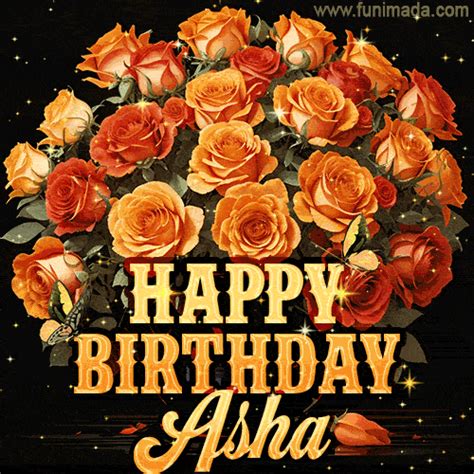 Beautiful Orange Roses Birthday  For Asha Download On
