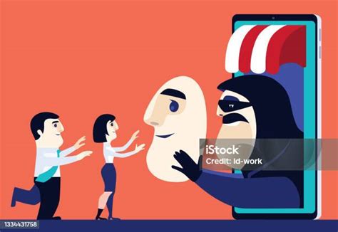 비즈니스 커플 스마트폰을 통해 온라인 상점과 해커를 만나 사기꾼에 대한 스톡 벡터 아트 및 기타 이미지 사기꾼 마케팅 소셜 네트워킹 Istock