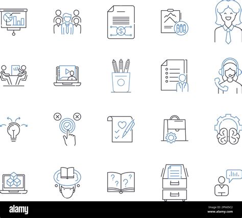 Business Process Outline Icons Collection Processes Business Management Automation