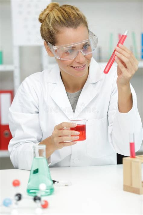 Happy Female Lab Technician Stock Photo Image Of European Medicals