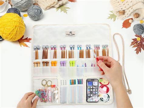 Mybagzing Knitting Needle Organizer Case Up To 14” Rolling