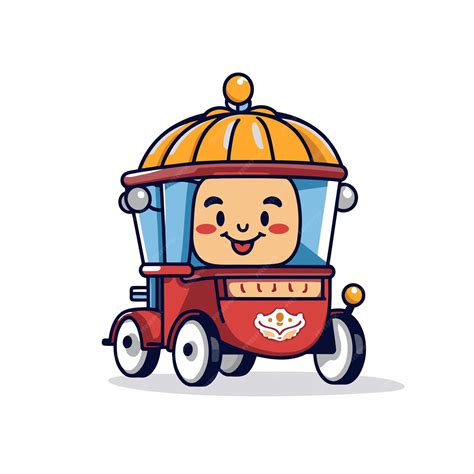 귀여운 증기 기관차 캐릭터 색 배경에 터 일러스트레이션 프리미엄 벡터