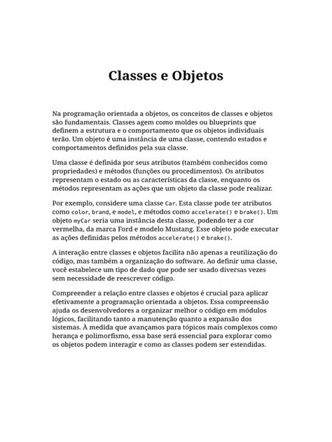 Classes E Objetos Pdf