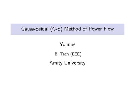 gauss seidel method pdf