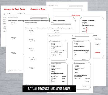 Parametric Functions Equivalent Forms Task Cards Guided Notes HW